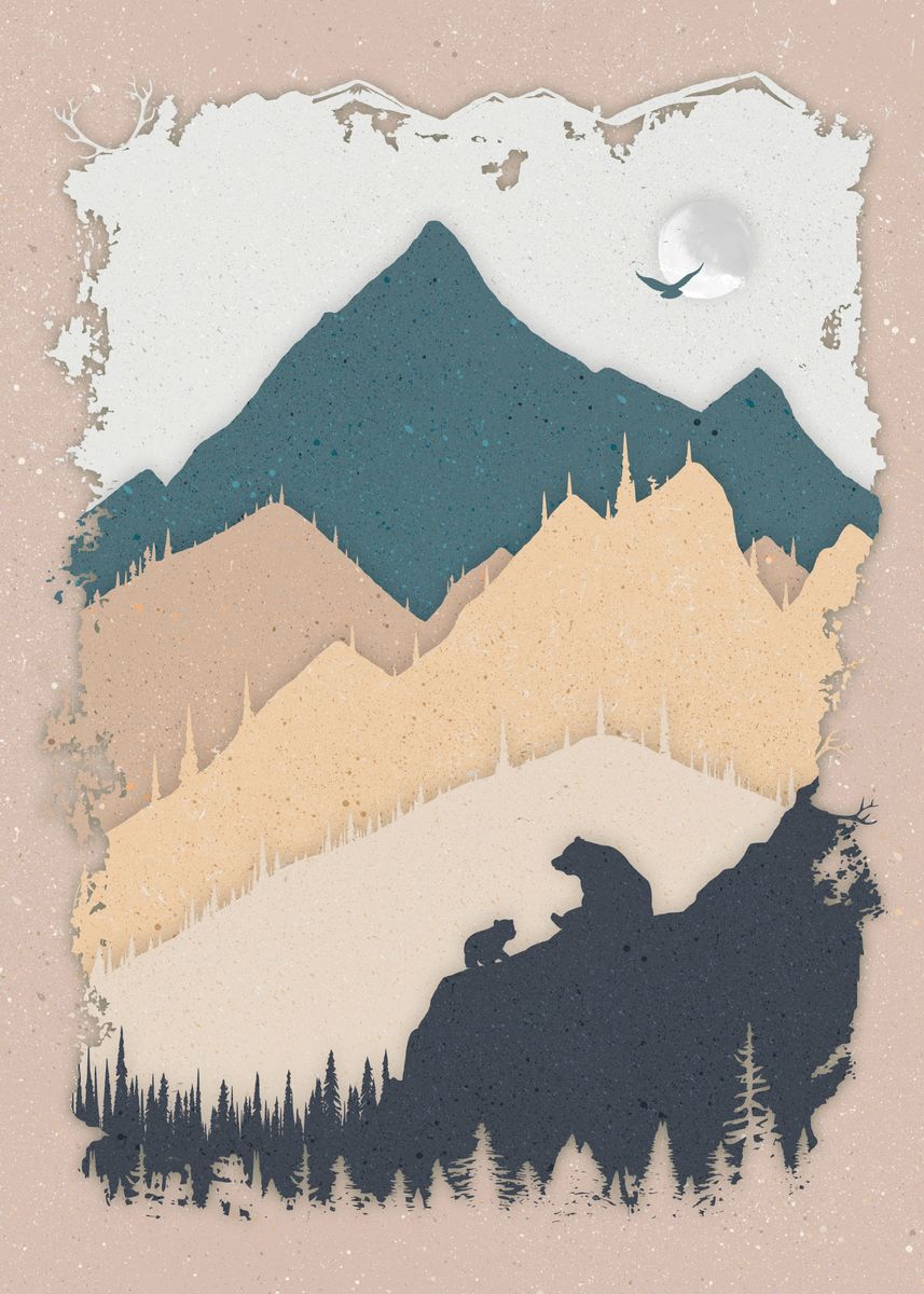 'Bear and Bears' Poster, picture, metal print, paint by Ilya Danilov ...