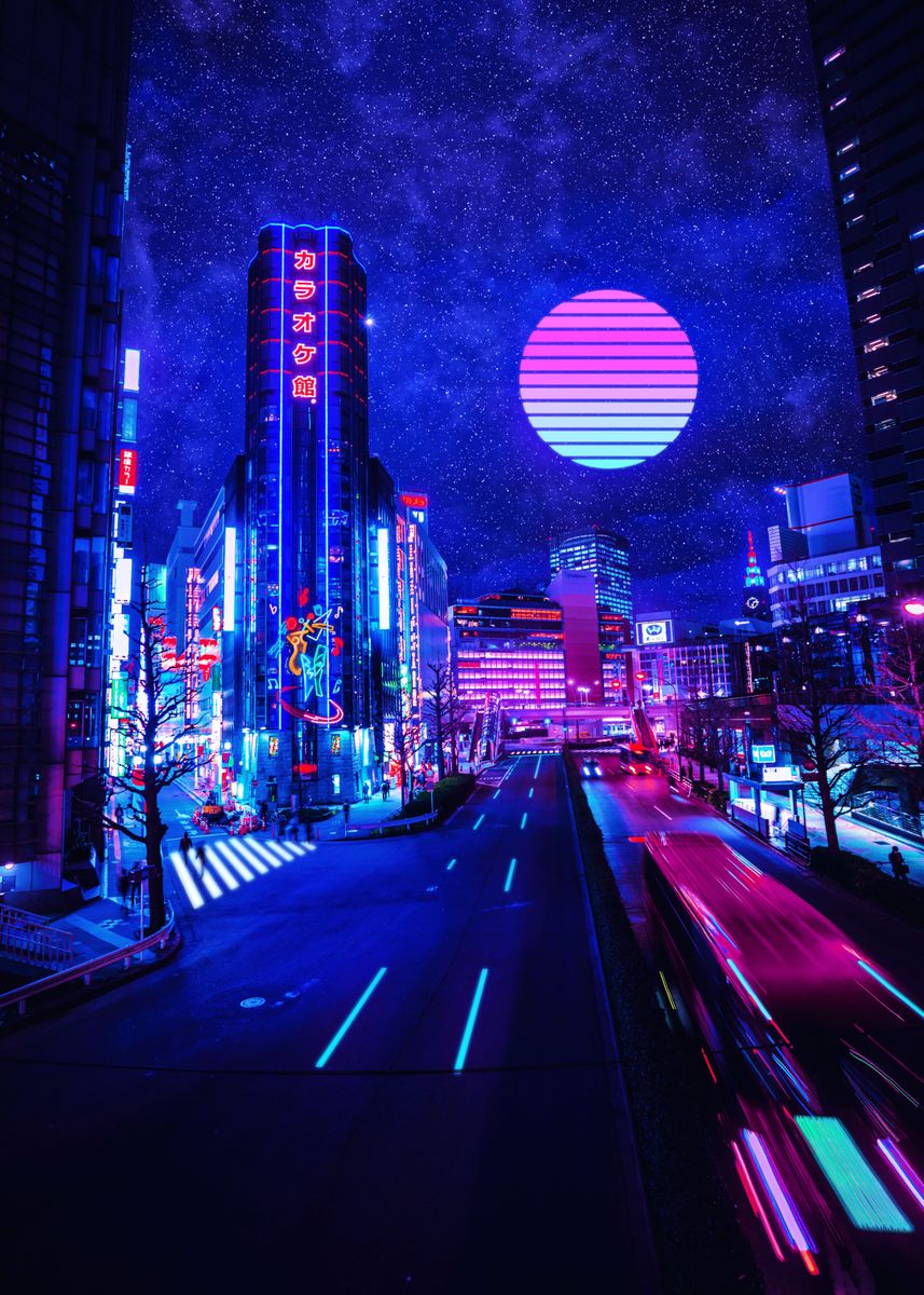 'Tokyo Tech City' Poster, picture, metal print, paint by Visions of ...