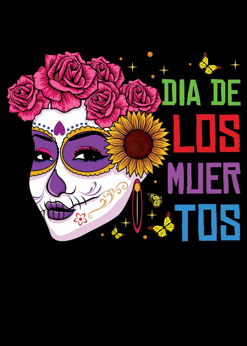 'La Catrina Los Muertos Day' Poster by ShirTom | Displate