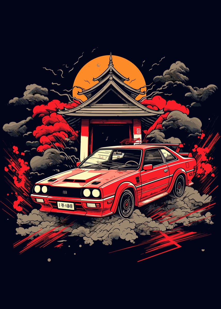 'Japanese Retro Car' Poster, picture, metal print, paint by Ivro Man ...