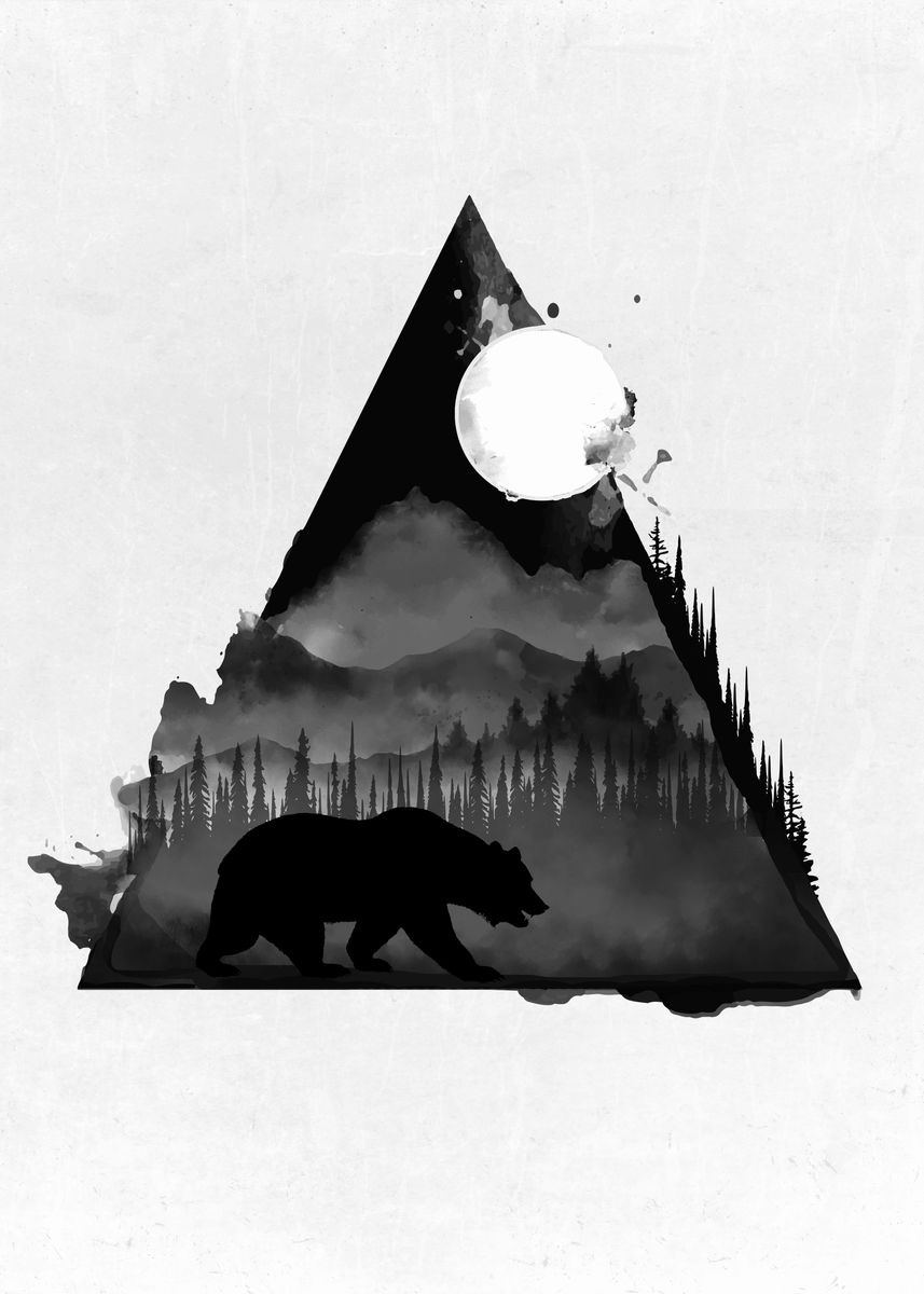 'Bear and Bears' Poster, picture, metal print, paint by Ilya Danilov ...