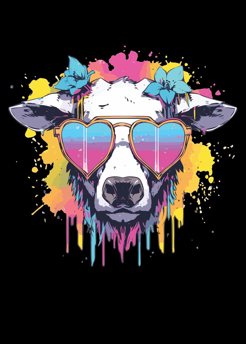 'Cow Cow Head Cows' Poster, picture, metal print, paint by ZS C O M M E ...