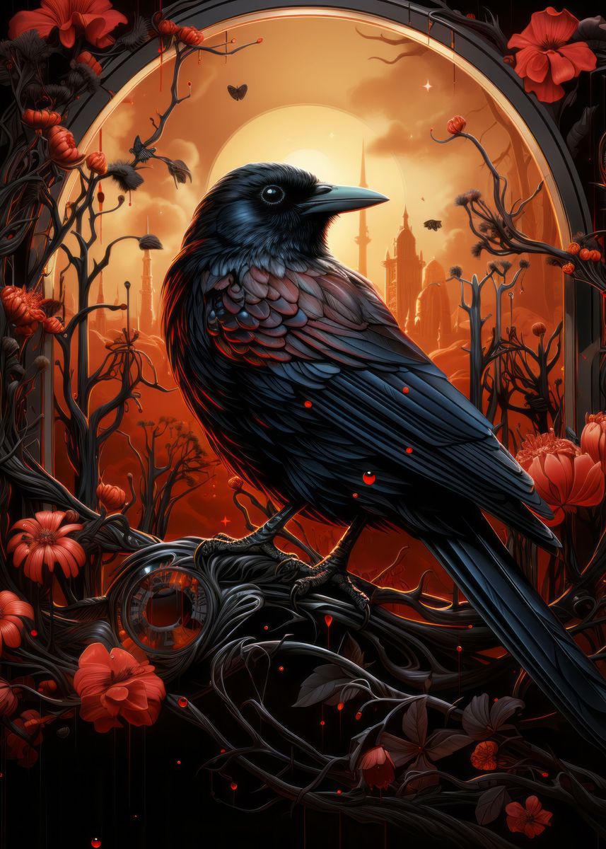 'Dark Gothic Crow' Poster by Displate Master | Displate