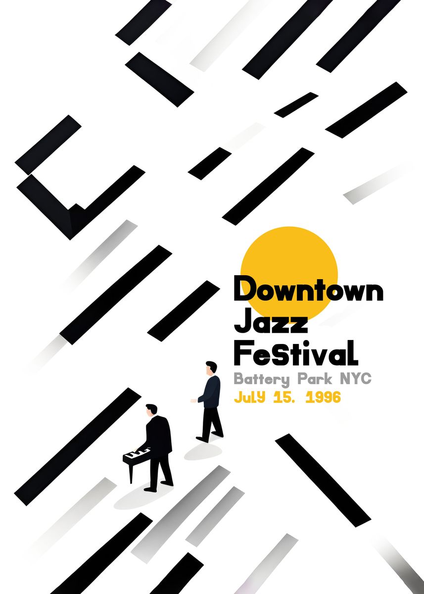 'NYC Downtown Jazz Festival' Poster, picture, metal print, paint by BluePinkPanther | Displate