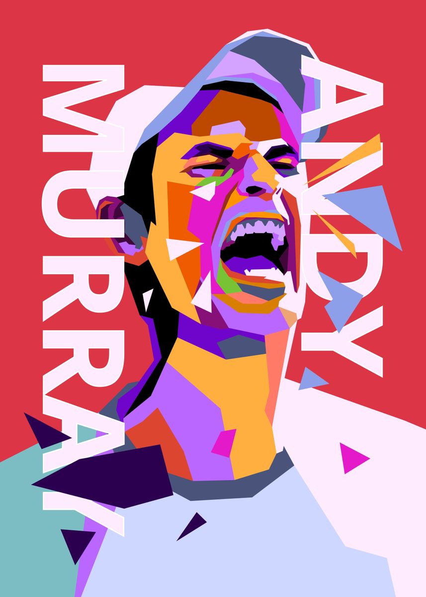 'Andy Murray Pop Art' Poster, picture, metal print, paint by Ro | Displate