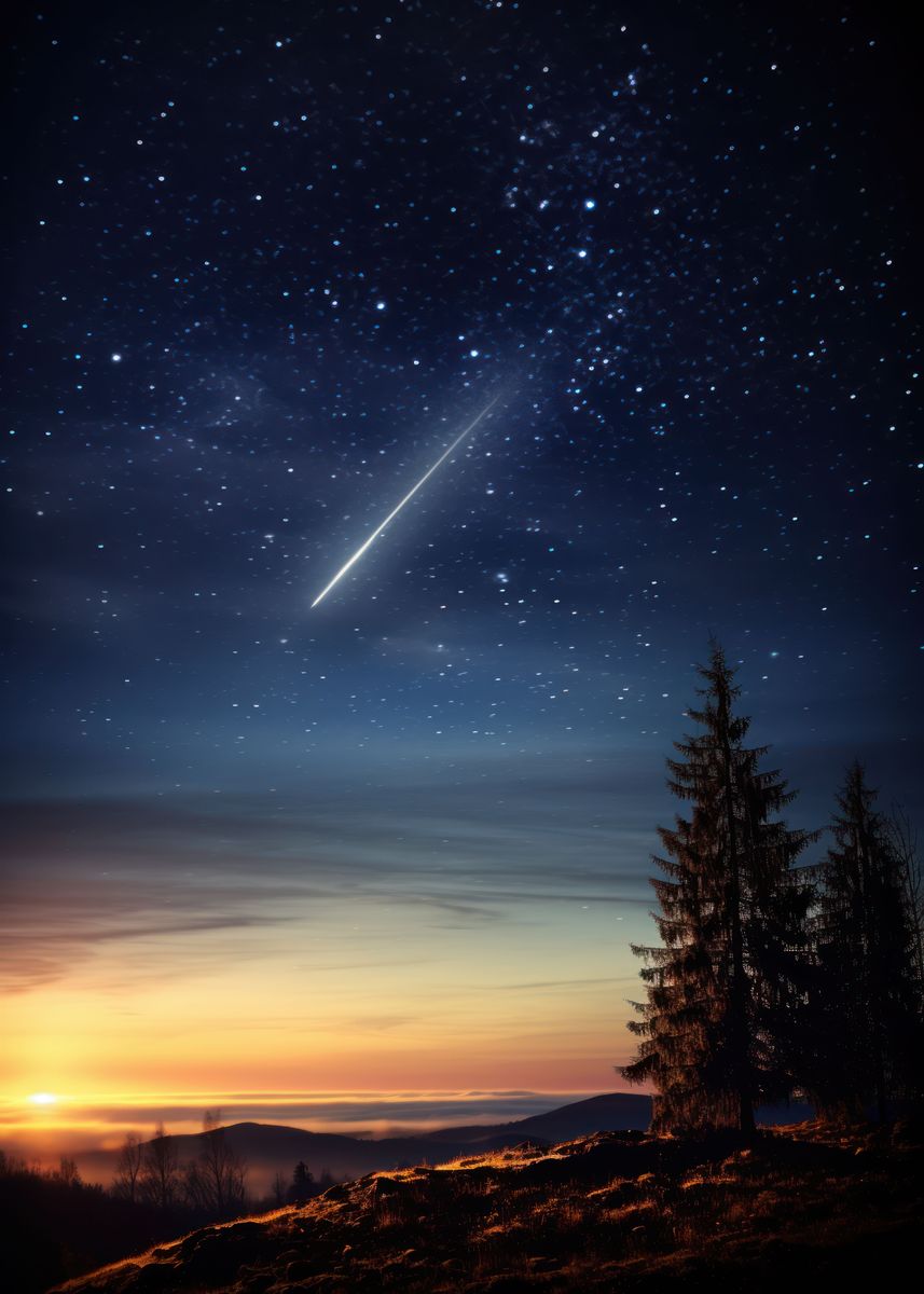 'Stellar Wish' Poster, picture, metal print, paint by jodotodesign | Displate