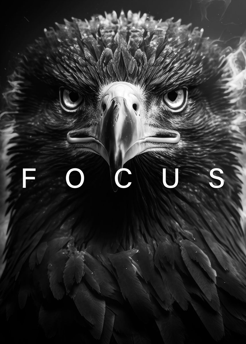 'eagle focus' Poster, picture, metal print, paint by mk studio | Displate