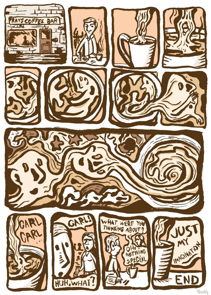 'Thinking Coffee' Poster, picture, metal print, paint by Absentity ...