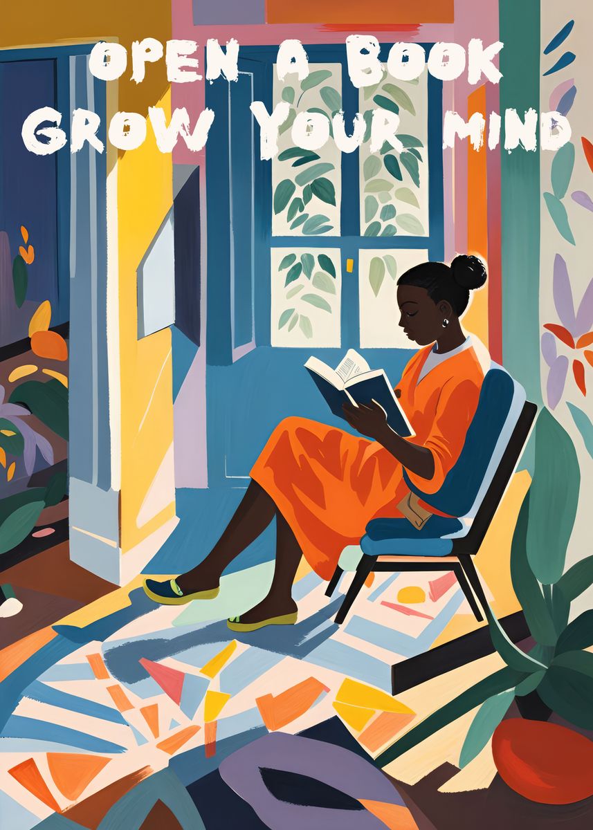 'Motivational Reading Print' Poster, picture, metal print, paint by ...