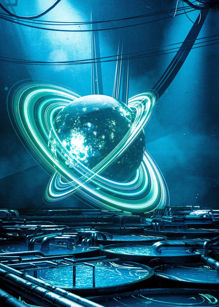 'Industrial Planet' Poster, picture, metal print, paint by Azadream ...