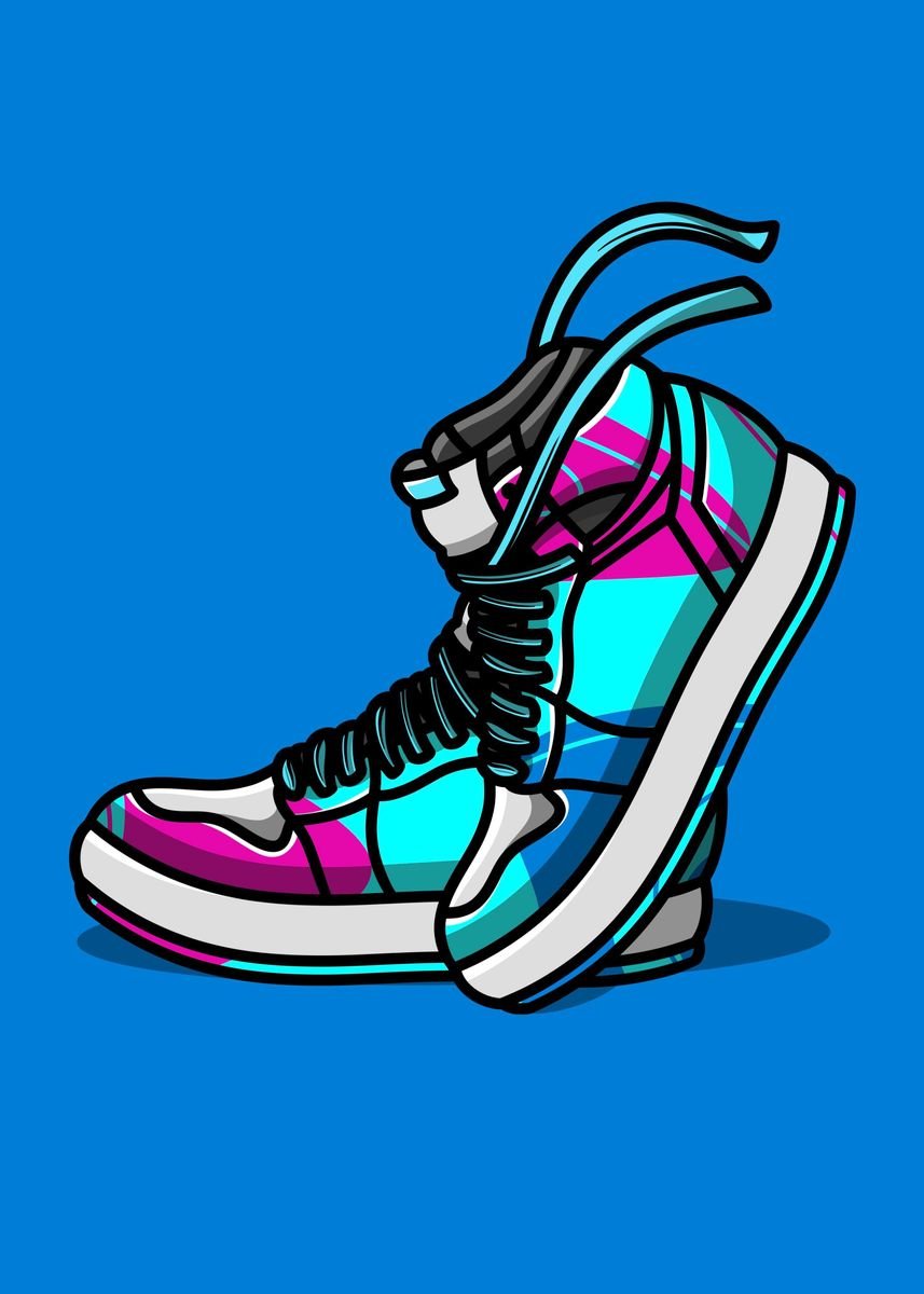 'Sneakers V46' Poster, picture, metal print, paint by Art Fundamentals ...