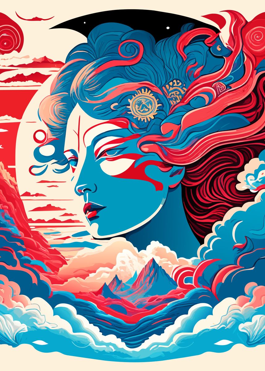 'Psychedelic Abstract Women' Poster, picture, metal print, paint by ...