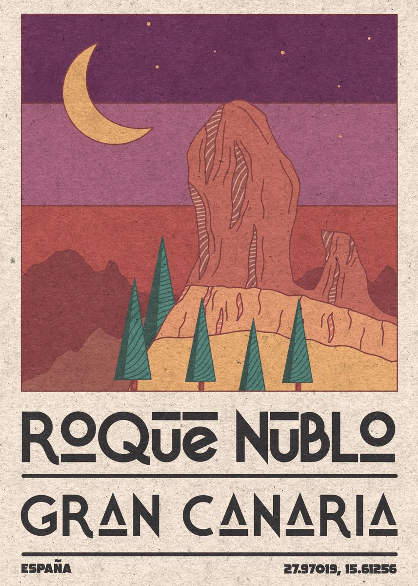 'Roque Nublo Gran Canaria' Poster by Jake Purcell | Displate