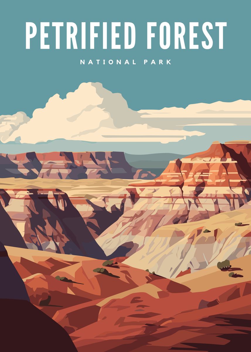 'Petrified Forest Natl Park' Poster, picture, metal print, paint by ...