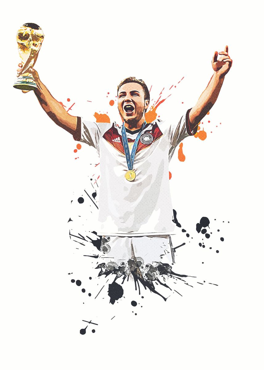 'Mario Gotze' Poster, picture, metal print, paint by Louise Estrada ...