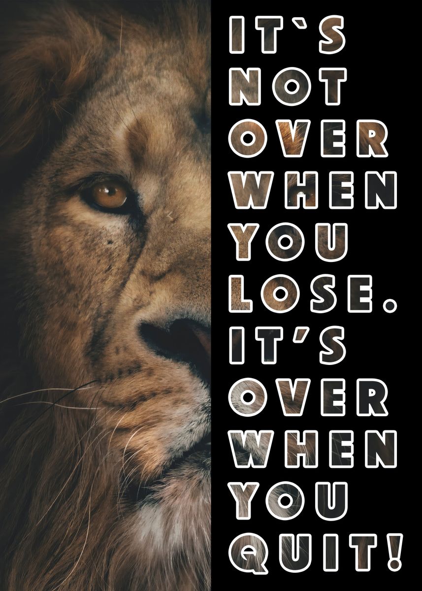 'Lion Never Give Up 2 ' Poster, picture, metal print, paint by gani ...