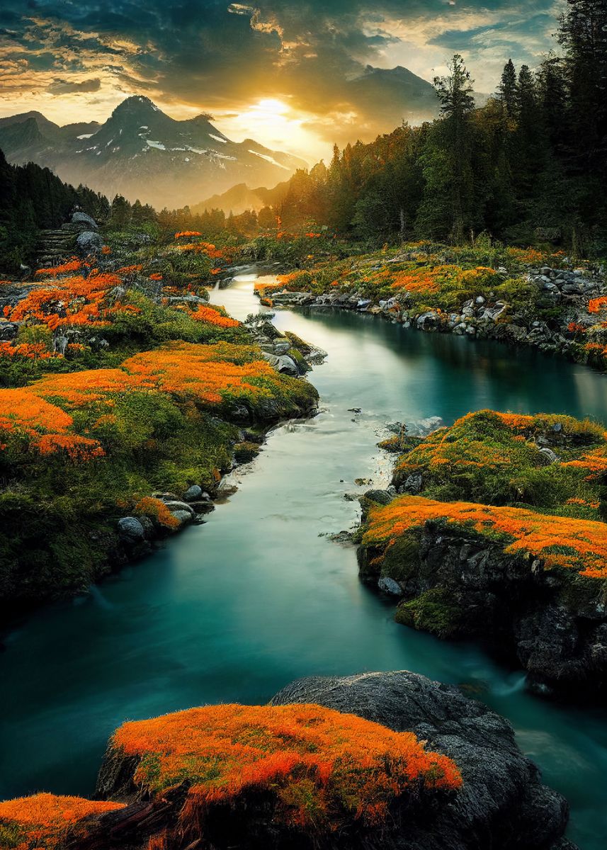 'Nature' Poster, picture, metal print, paint by Nikita Abakumov | Displate