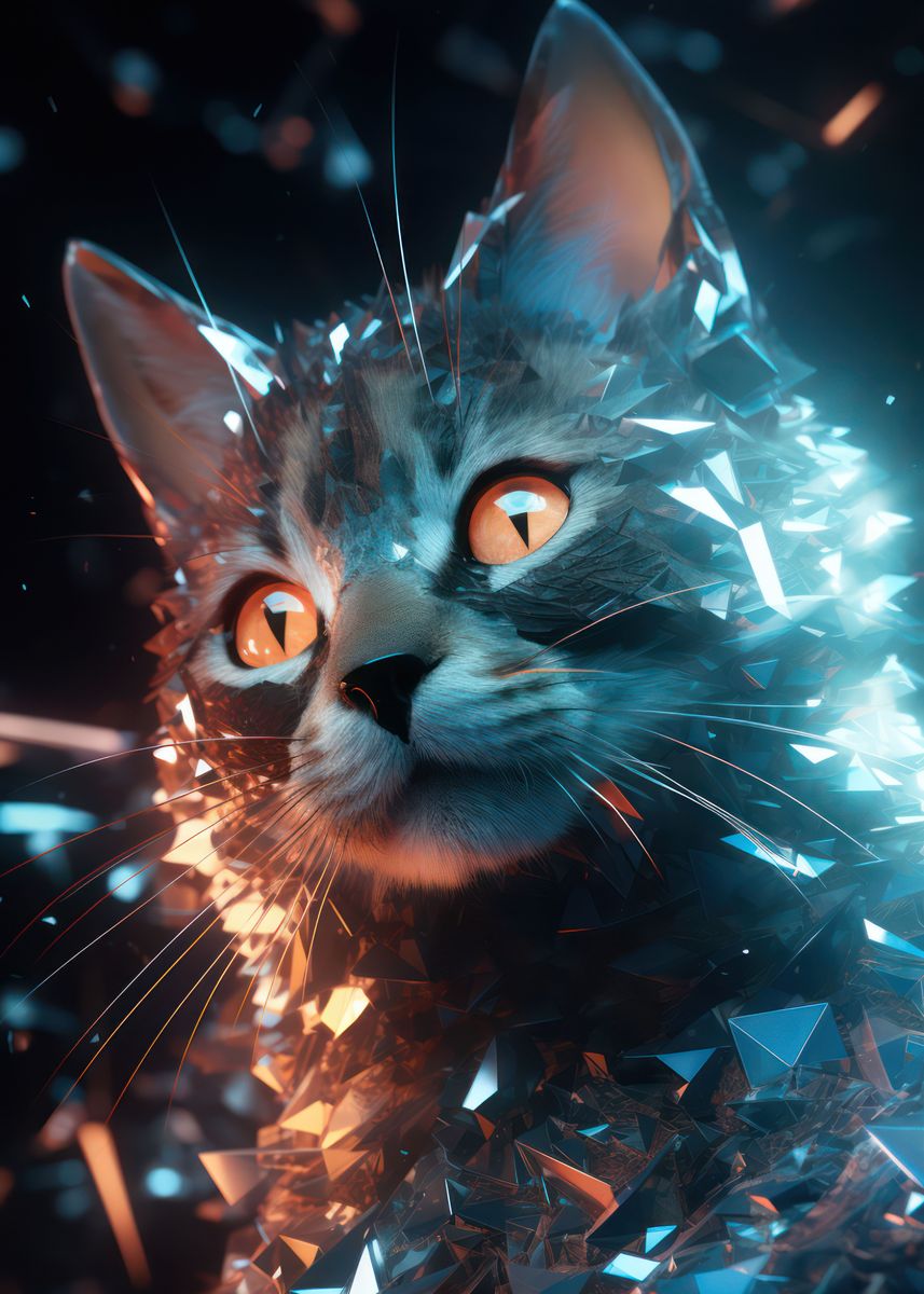 'High Energy Cat 2' Poster, picture, metal print, paint by Kingdom of ...