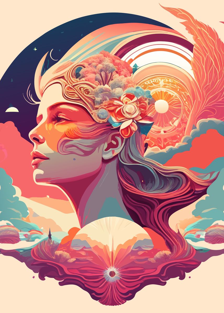 'Aesthetic Girl' Poster, picture, metal print, paint by crbn design ...