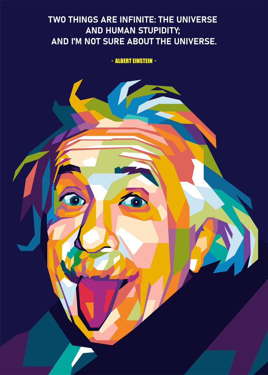 'Albert Einstein Quotes' Poster, picture, metal print, paint by Mas ...