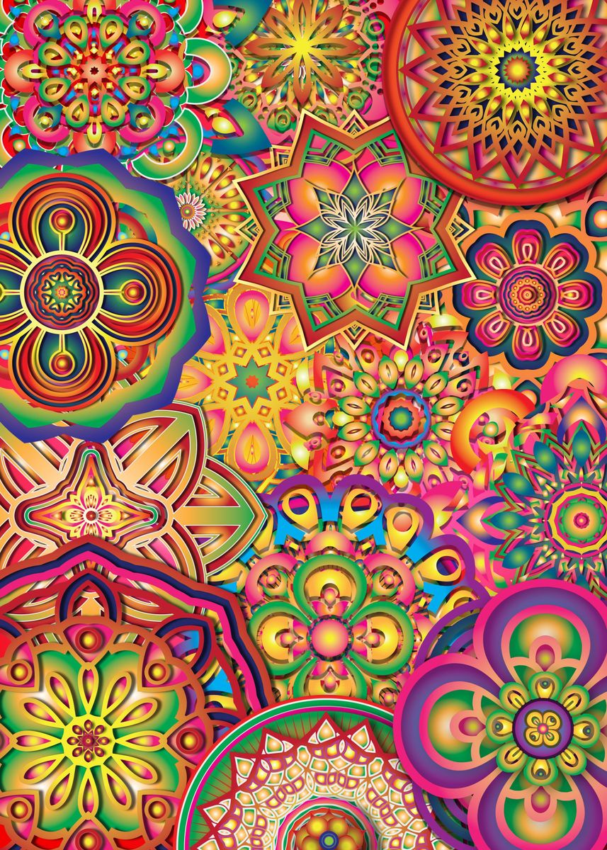 'Psychedelic Mandalas 2' Poster, picture, metal print, paint by NOAHRIA ...
