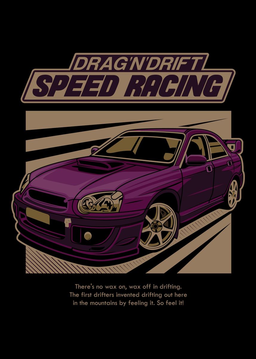 'Drifting racing speed car' Poster, picture, metal print, paint by ...