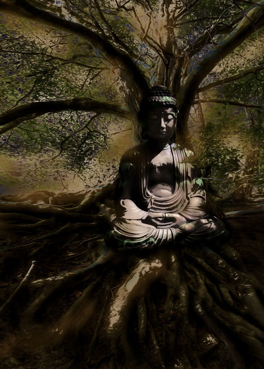 'Buddha in nature' Poster, picture, metal print, paint by Art Creative ...