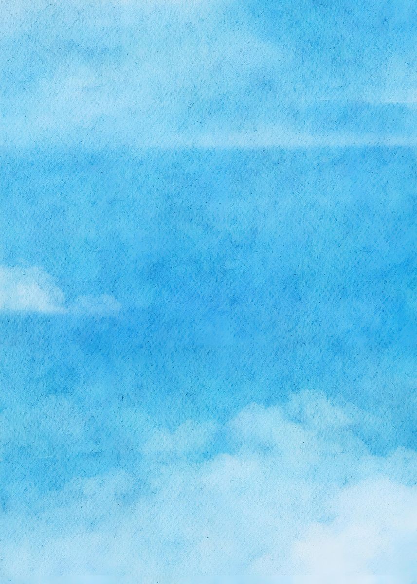 'Blue Sky Watercolor' Poster, picture, metal print, paint by Ydha ...
