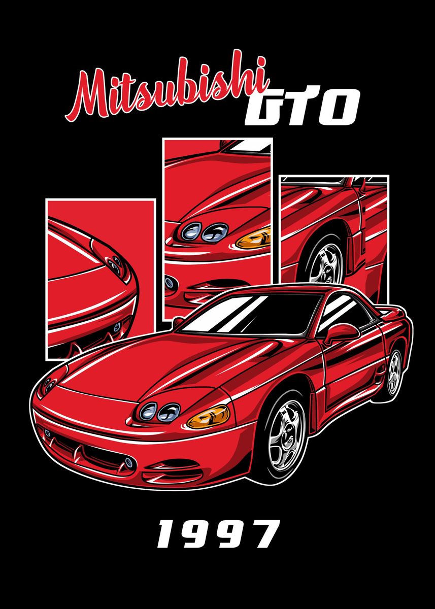 'Mitsubishi GTO 1997' Poster, picture, metal print, paint by The ...