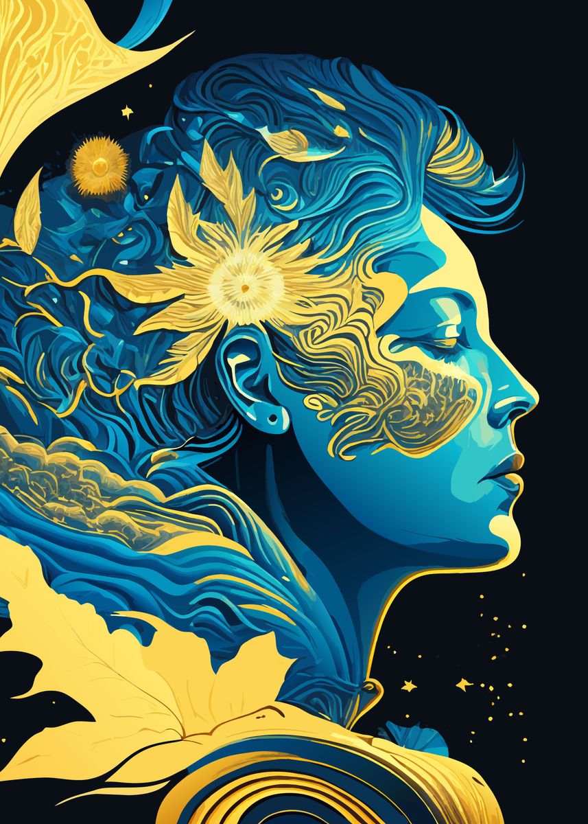 'Abstract Psychedelic Girl' Poster, picture, metal print, paint by crbn ...