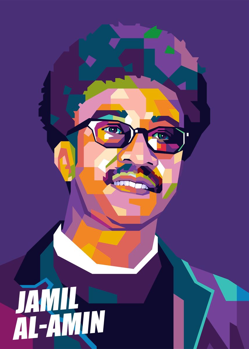 'Jamil Al Amin' Poster, picture, metal print, paint by Mas Nono | Displate