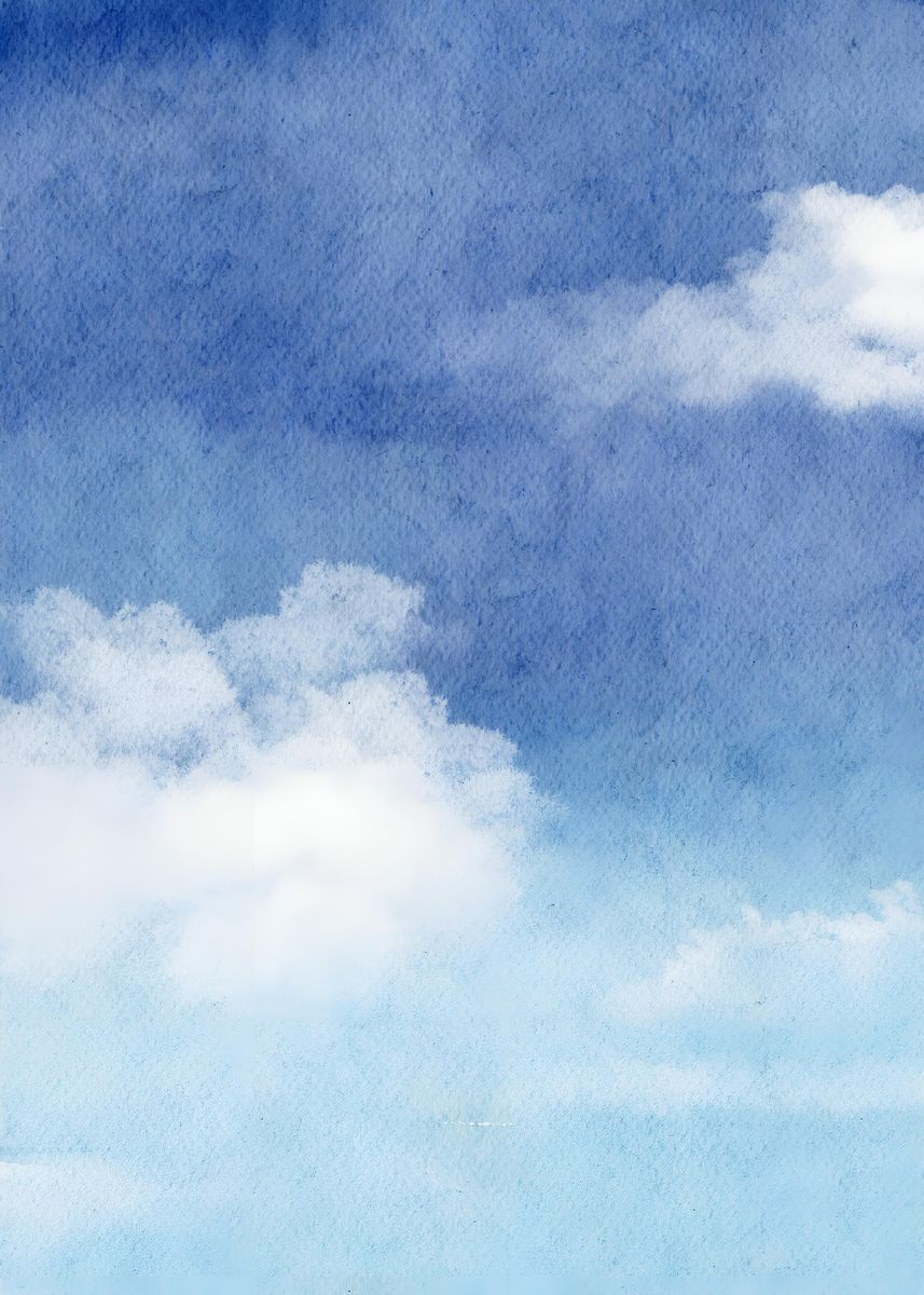 'Blue Sky Watercolor' Poster by Yudha Anggara | Displate
