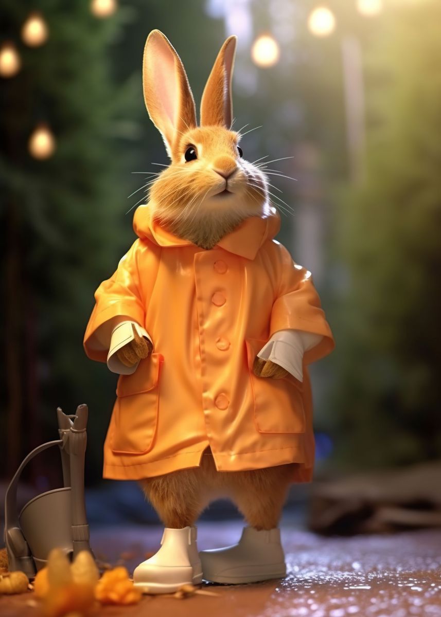 'Booted Bunny Fantasy' Poster, picture, metal print, paint by Moses ...