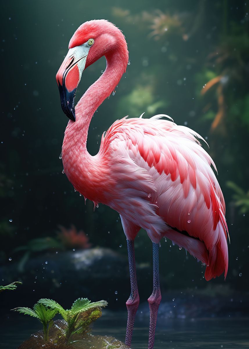 'Pink Flamingo' Poster, picture, metal print, paint by TESSERACT 07 ...