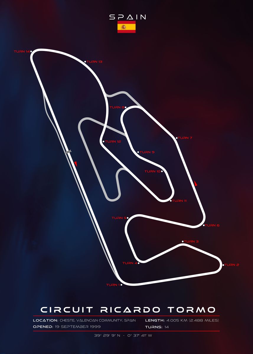 'Circuit Ricardo Tormo' Poster, picture, metal print, paint by ...