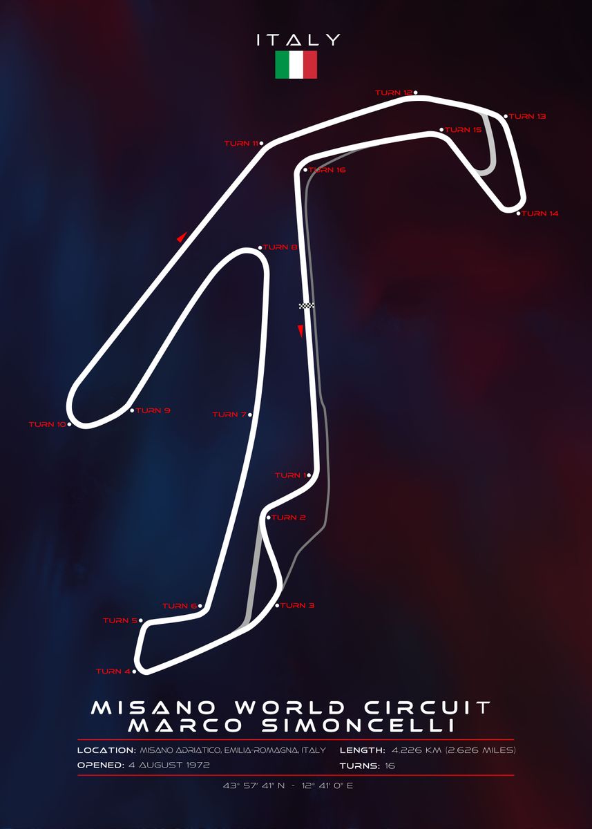 'Misano World Circuit ' Poster, picture, metal print, paint by ...