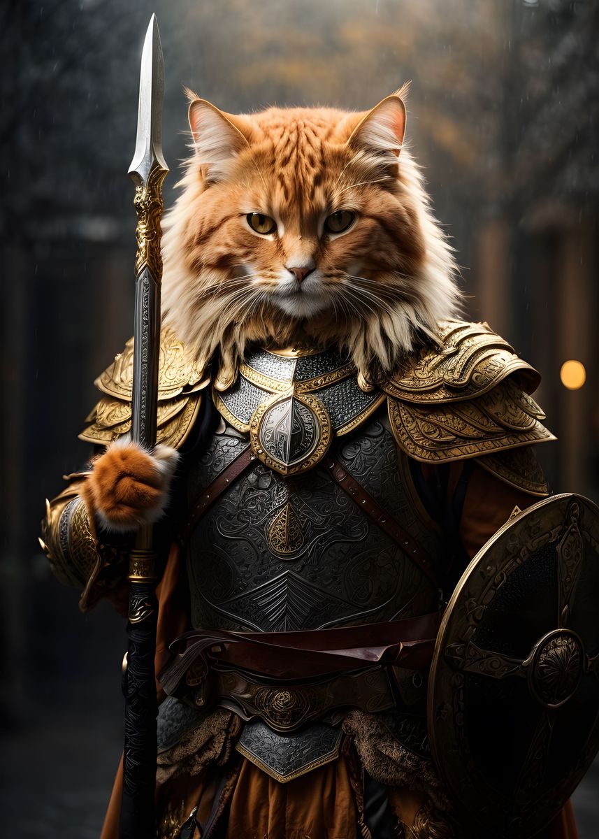 'Cat Warrior Furry' Poster, picture, metal print, paint by Xăm Việt ...