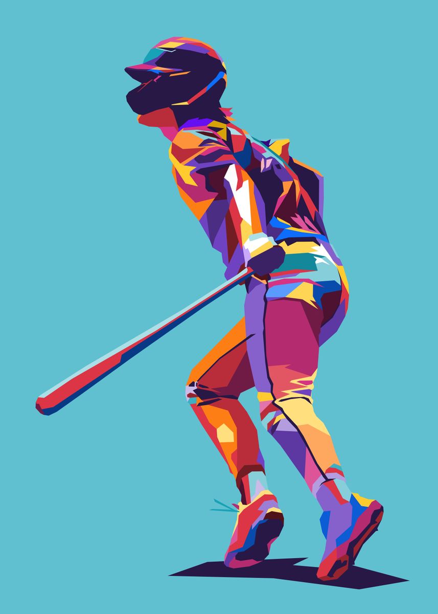 'Baseball Pop Art' Poster, picture, metal print, paint by Ro | Displate