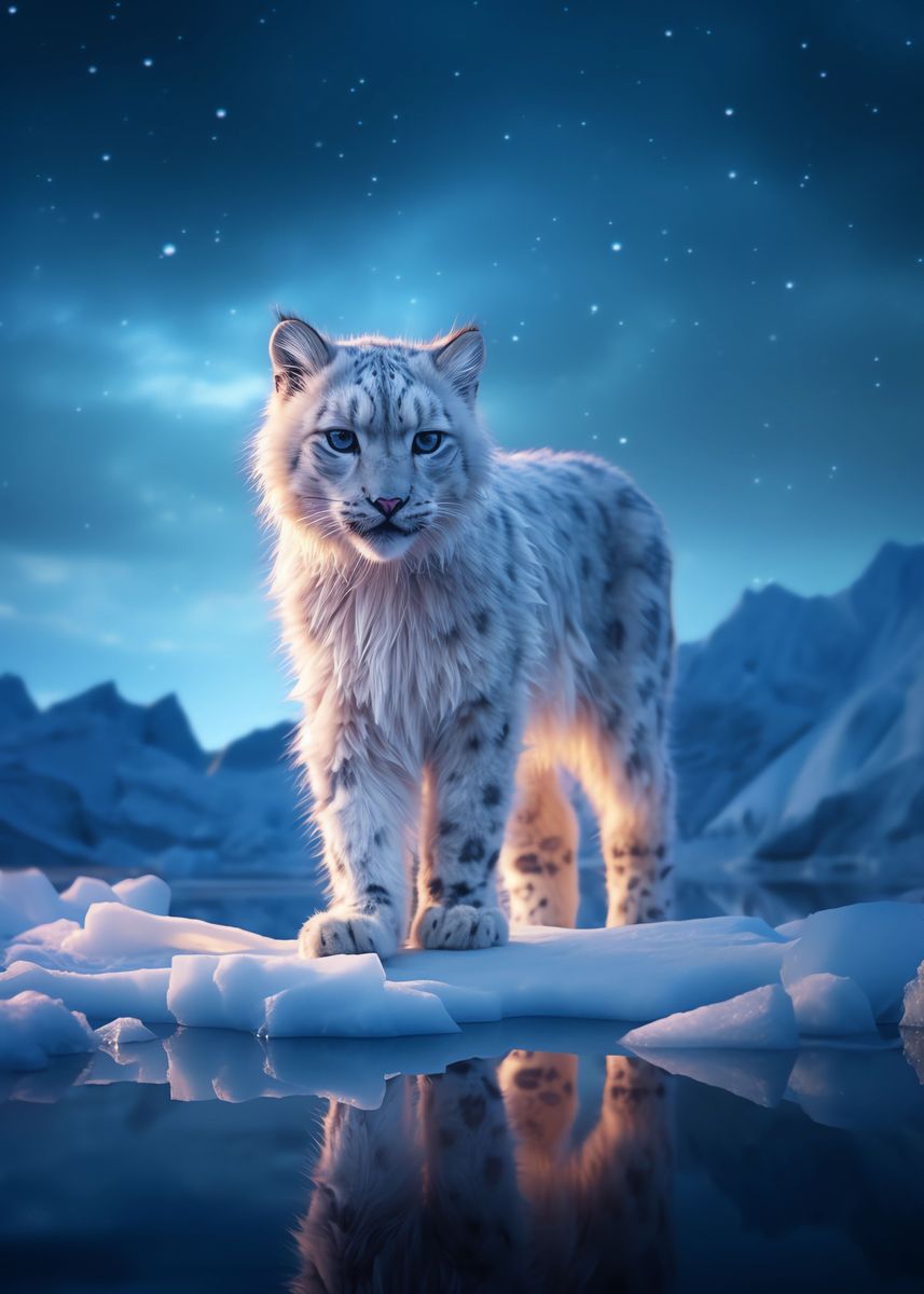 'Snow Lynx' Poster, picture, metal print, paint by Illusionary Inkwell ...