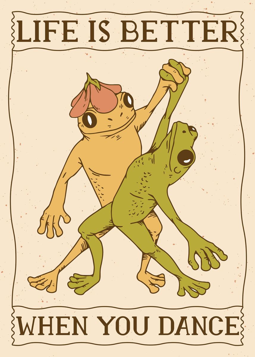 'Frogs Dancing' Poster, picture, metal print, paint by Cool Worker ...