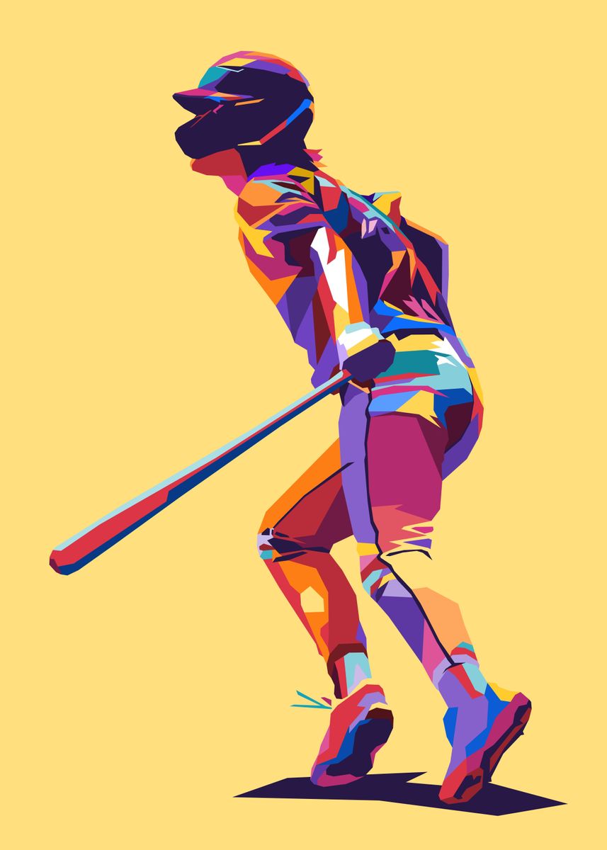 'Baseball Pop Art' Poster, picture, metal print, paint by Ro | Displate