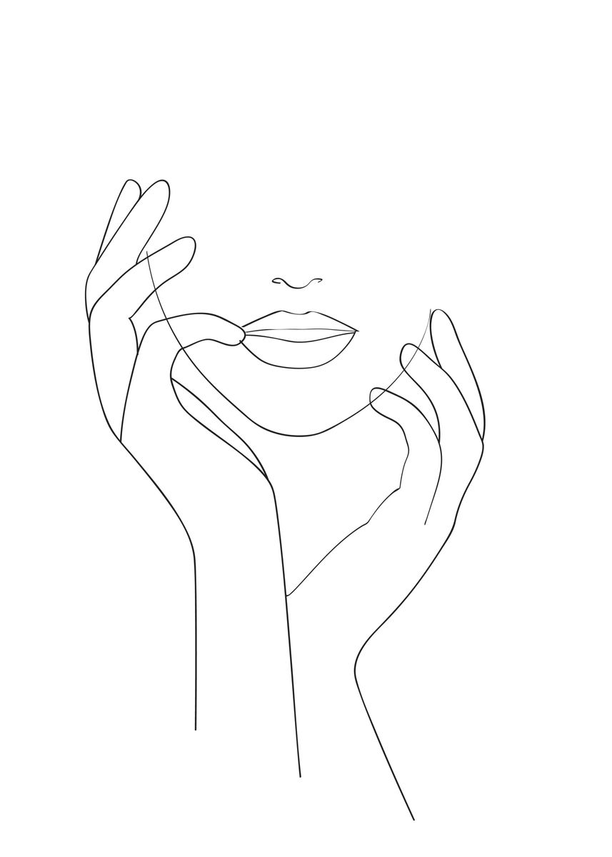 'Minimalist Female Drawing' Poster, picture, metal print, paint by ...