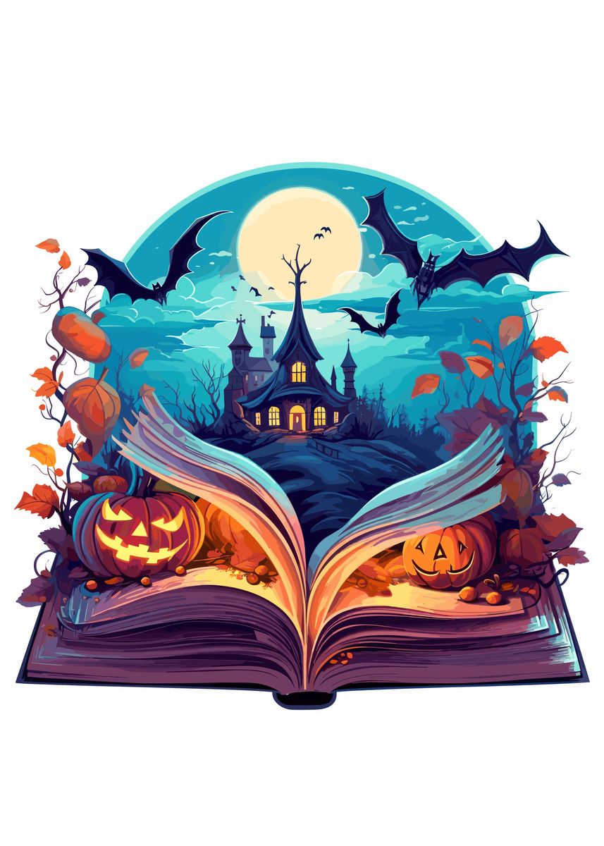'Spooky Halloween Books' Poster, picture, metal print, paint by NowFak ...