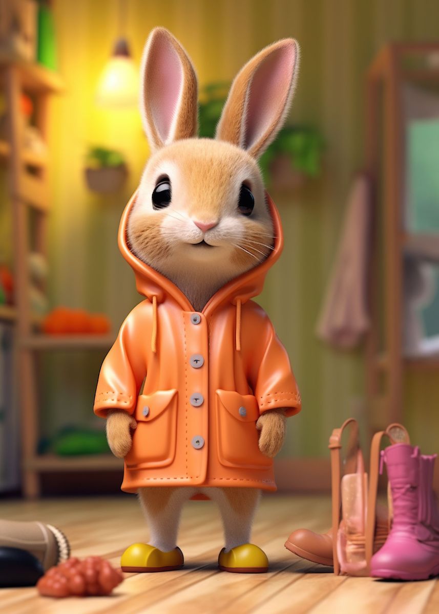 'Rabbits Booted Journey' Poster, picture, metal print, paint by Moses ...