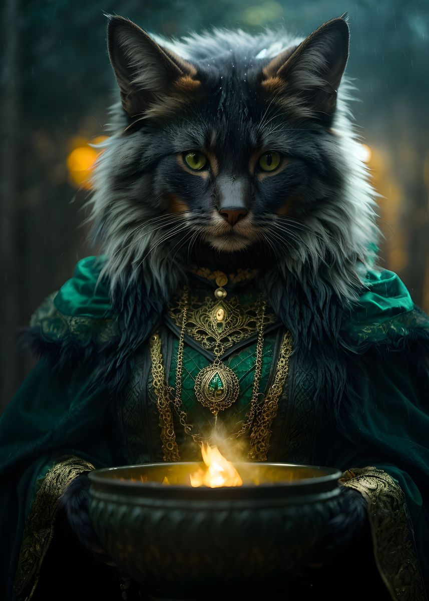 'Cat Witch Halloween' Poster, picture, metal print, paint by Xăm Việt ...