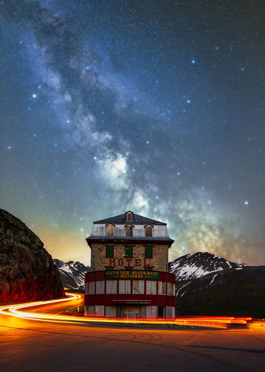 'Milky way alps Belvedere' Poster, picture, metal print, paint by ...