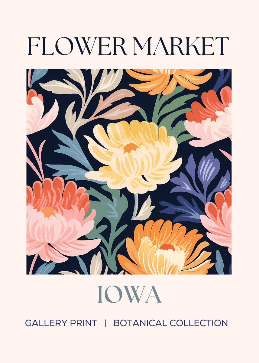 'IOWA flower market ' Poster, picture, metal print, paint by mehak ...