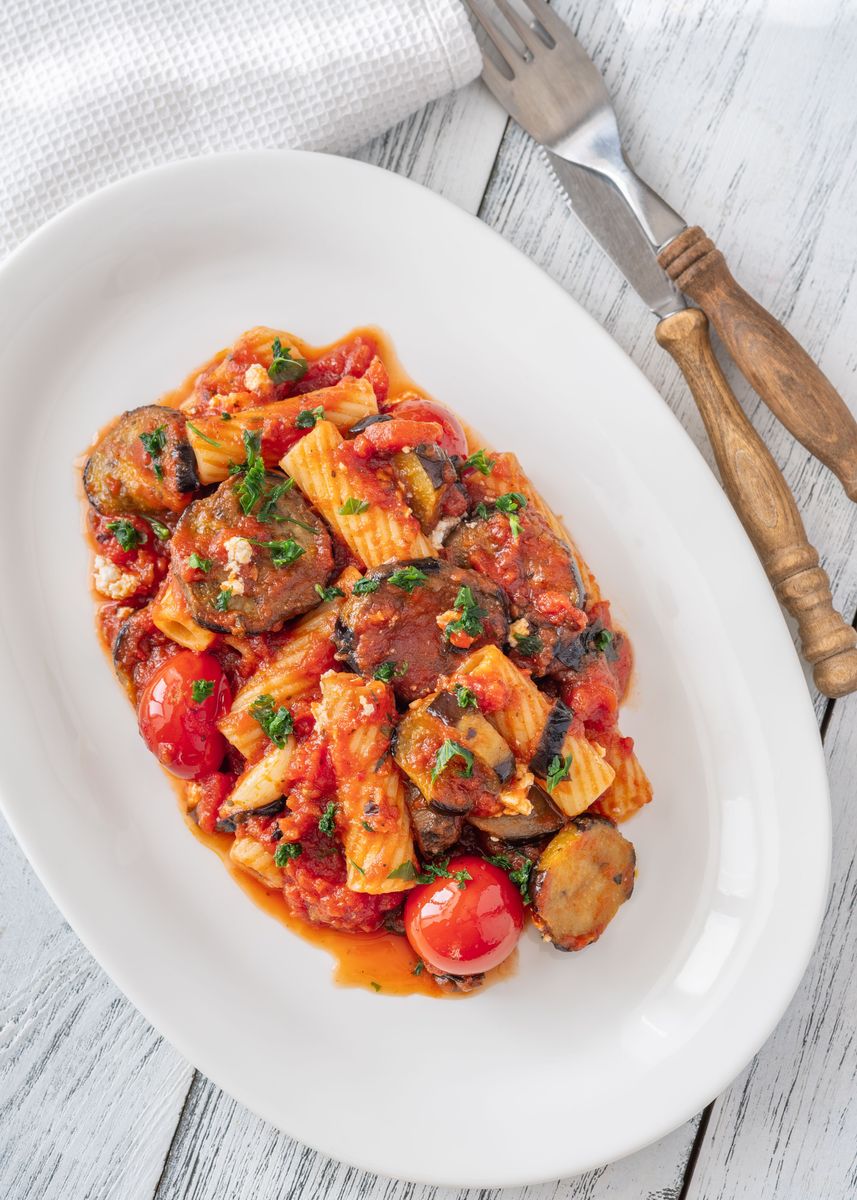 'Pasta Alla Norma' Poster by Oleksandr Prokopenko | Displate