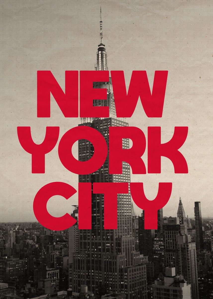 'RED NYC' Poster, picture, metal print, paint by Taffy | Displate