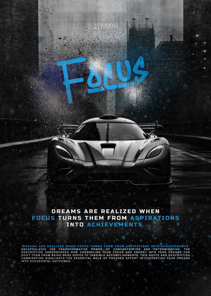 'Focus Car Motivation' Poster, picture, metal print, paint by 21 MXM ...